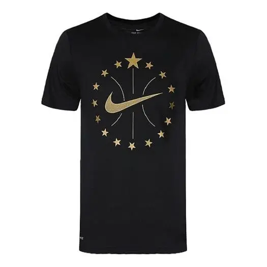 Nike Bronzing Logo Sports Quick Dry Short Sleeve - Black