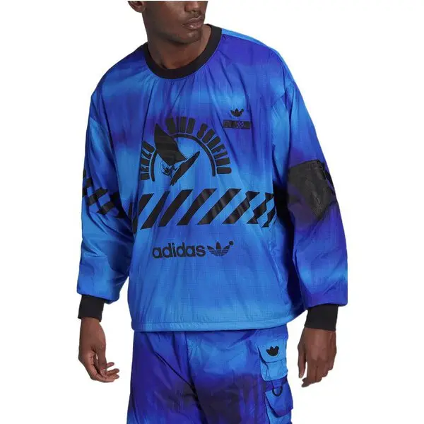 Adidas Original Logo Pattern Round Neck Pullover Long Sleeve