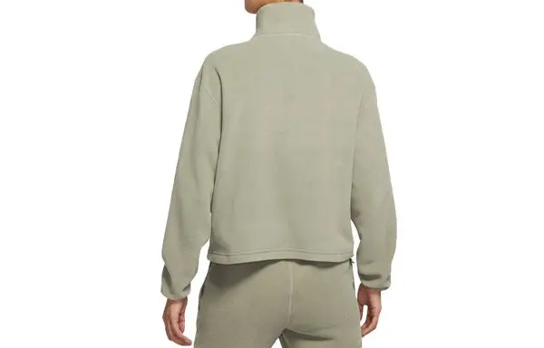 Nike Fleece Zip Up Stand Collar Sports Jacket - Green