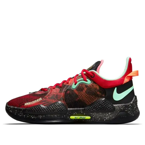 Nike Pg 5 'mismatched Multi' Low Top Sneakers - Black/yellow/red