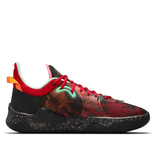 Nike Pg 5 'mismatched Multi' Low Top Sneakers - Black/yellow/red