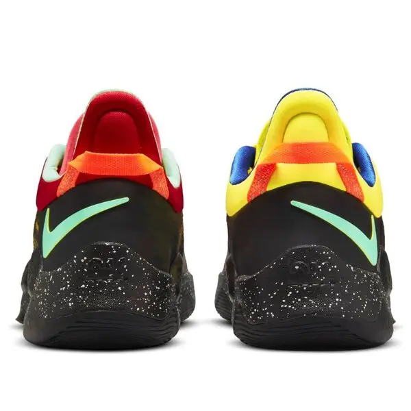 Nike Pg 5 'mismatched Multi' Low Top Sneakers - Black/yellow/red
