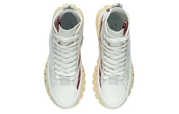 LI-NING High-top Lace-up Sneakers - Grey/tan