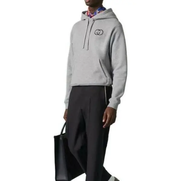 Gucci Cotton Jersey Hooded Sweatshirt With Logo Detail - Grey