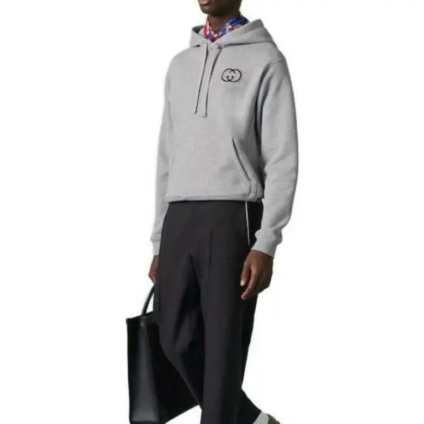 Gucci Cotton Jersey Hooded Sweatshirt With Logo Detail - Grey