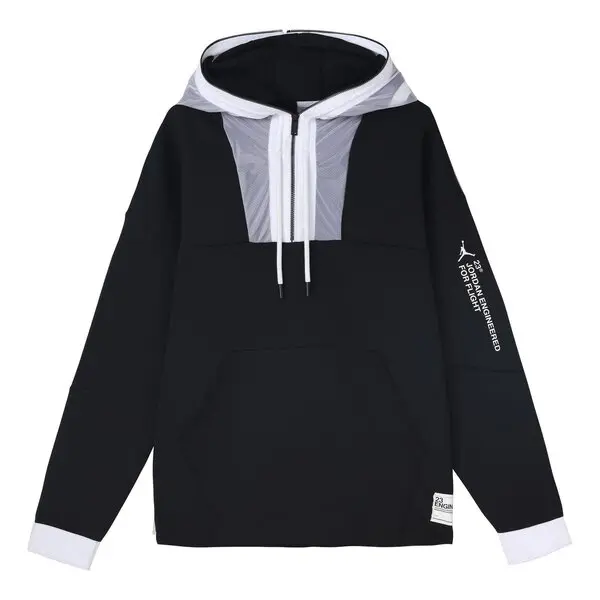 JORDAN Engineered 1/2 Zip Hoodie - Black