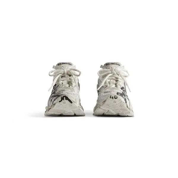 Balenciaga Runner Graffiti Sneakers - White/black
