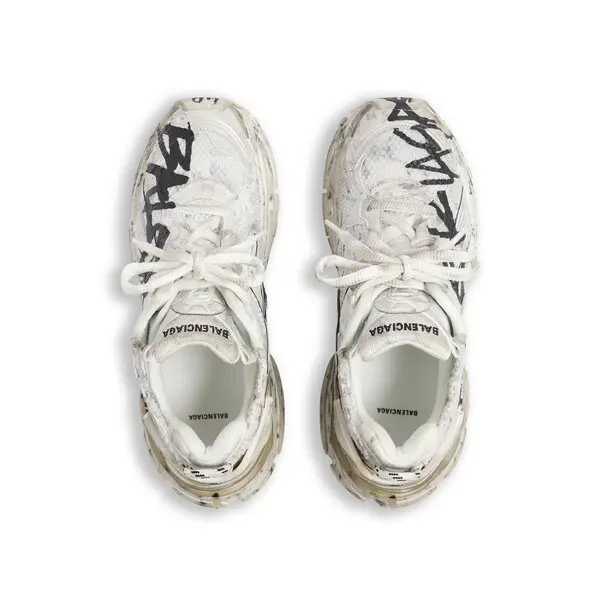 Balenciaga Runner Graffiti Sneakers - White/black