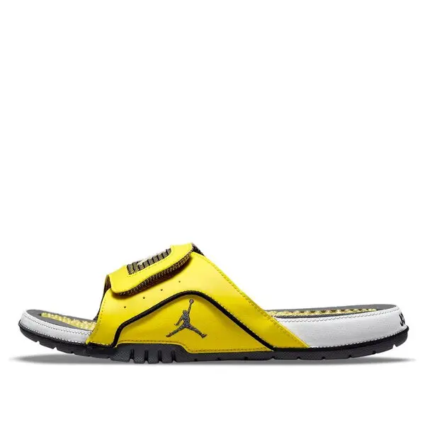 JORDAN Air Hydro Slide 4 "lightning - Tour Yellow/dk Blue Grey/white