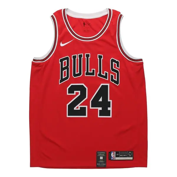 Nike Nba Basketball Jersey Sw Fan Edition Chicago Bulls Markkanen 24 - Red