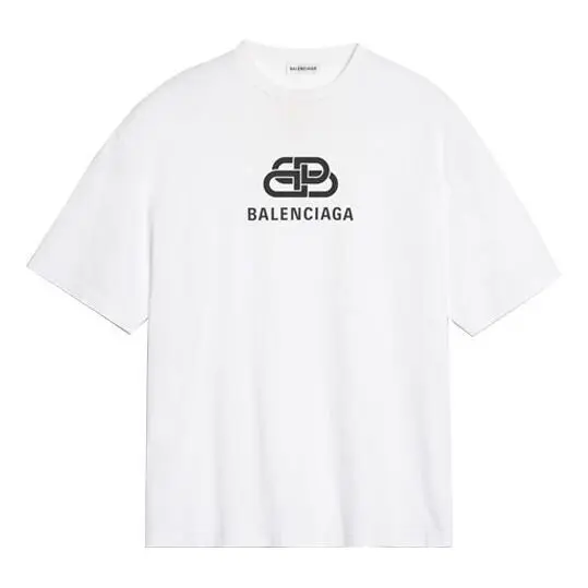 Balenciaga Logo Print Short Sleeve T-shirt - White