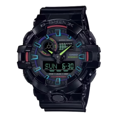 Casio G-shock Digital-analog Watch - Black/blue/red