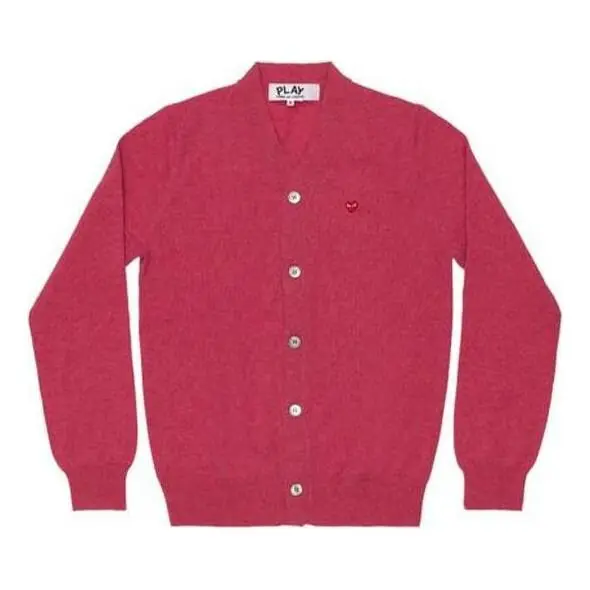 Play Comme Des Garcon Cardigan With Small Heart Applique - Pink