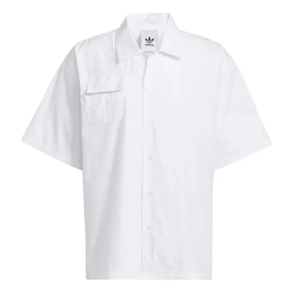 Adidas Originals Speed Ss Shirt Smiling Face Pattern Embroidered Solid Color Short Sleeve Couple Style White - Multi-color