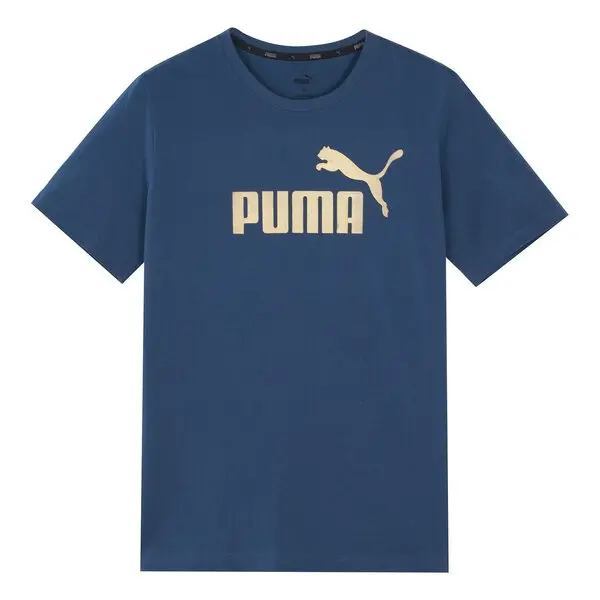PUMA Logo Printed Short Sleeve Tee - Blue