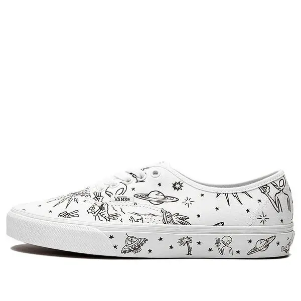 VANS Authentic Low Top Graphic Sneakers - White/black