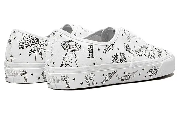 VANS Authentic Low Top Graphic Sneakers - White/black