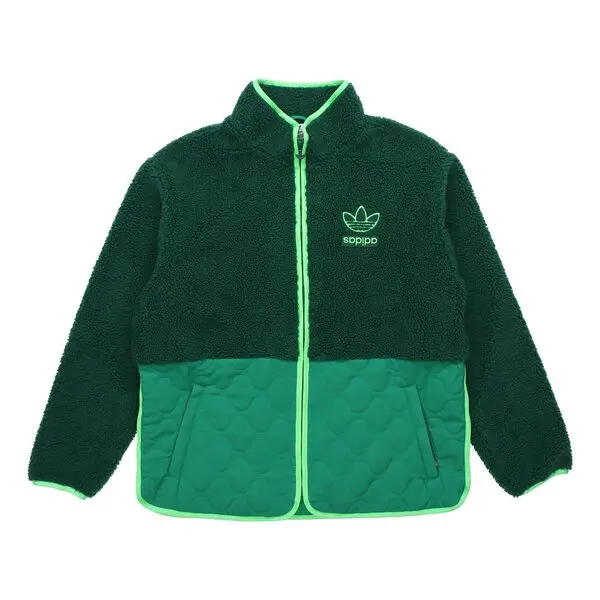 Adidas Originals Sherpa And Quilted Jacket - Green