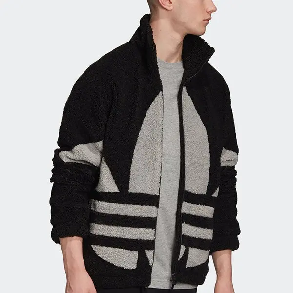 Adidas Originals Lambswool Jacket With Large Logo Pattern