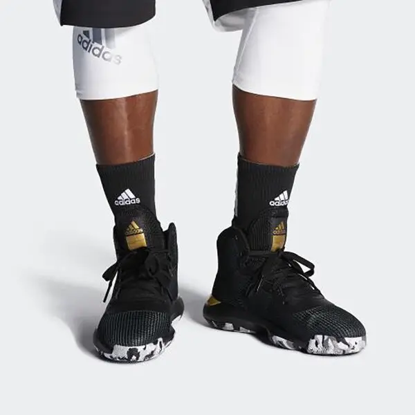 Adidas Pro Bounce 2019 Gca High Top Sneakers - Cblack/ftwwht/grefou