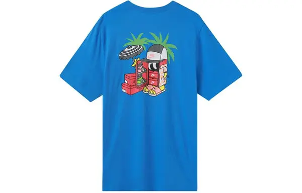 Nike Shoe Printing Sports Round Neck Short Sleeve - Blue