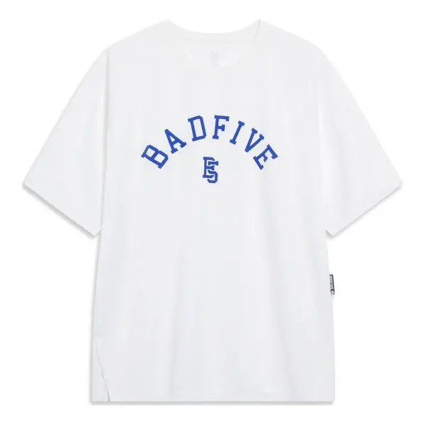 LI-NING Badfive Logo T-shirt 'white Blue - White/blue