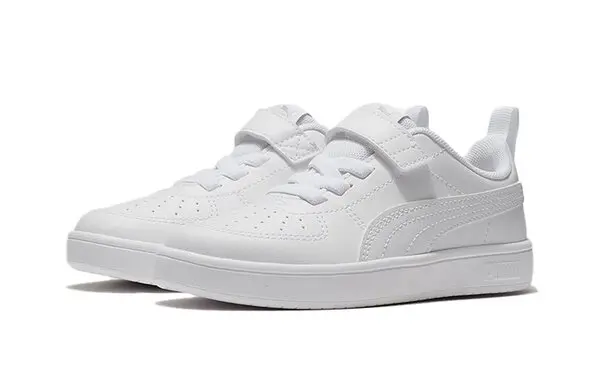 PUMA Leather Lace Up Sneakers With Hook-and-loop Closure