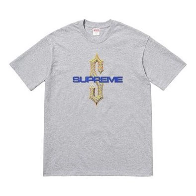 Supreme Ss18 Diamonds Tee Heather Diamond Printing Short Sleeve Gray - Grey