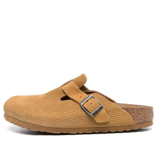 BIRKENSTOCK Boston Suede Embossed Clogs - Brown