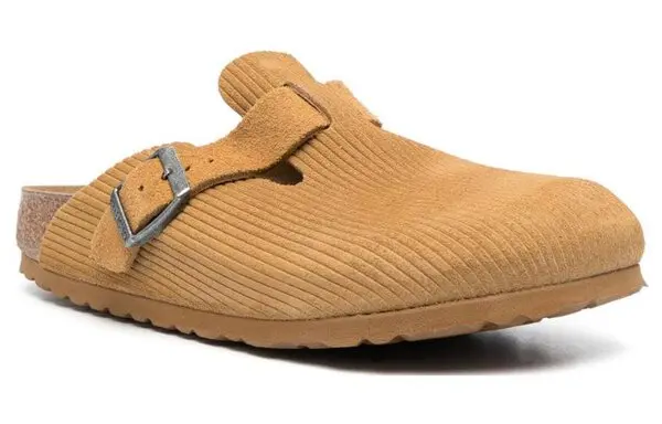 BIRKENSTOCK Boston Suede Embossed Clogs - Brown