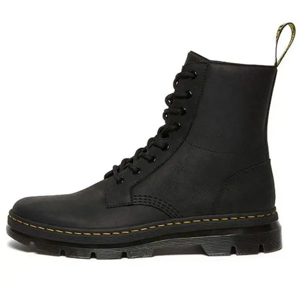 Dr. Martens Combs Leather Casual Combat Boots - Black