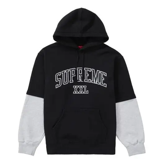 Supreme Logo Sports Hooded Sweatshirt - Black
