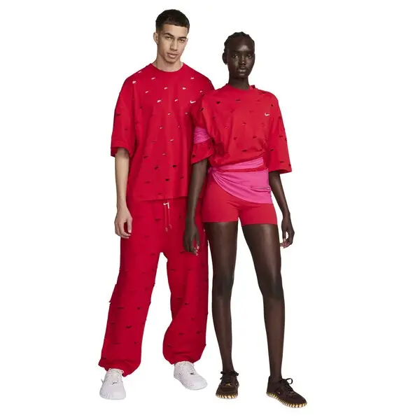 Nike X Jacquemus Embroidered Swoosh T-shirt - Red