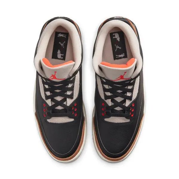 JORDAN Air 3 Retro "desert Elephant - Black/rush Orange/fossil Stone