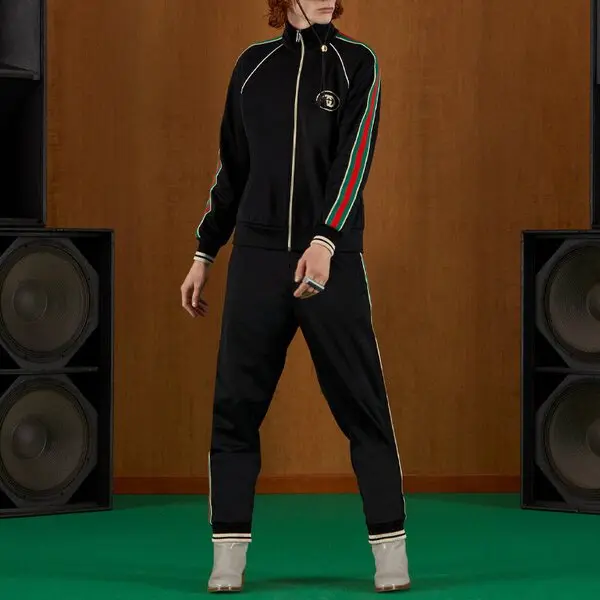Gucci Tapered Webbing-trimmed Stretch-jersey Sweatpants