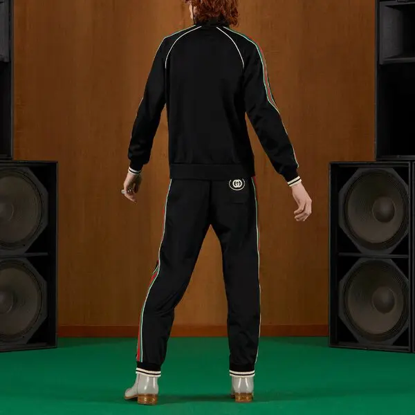 Gucci Tapered Webbing-trimmed Stretch-jersey Sweatpants