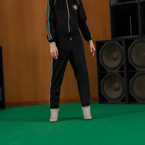 Gucci Tapered Webbing-trimmed Stretch-jersey Sweatpants