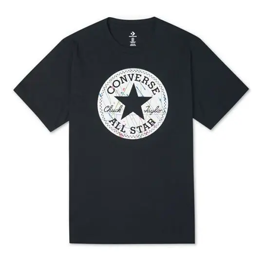 CONVERSE Chuck Pattern Round Neck Casual Sports Breathable Short Sleeve - Black