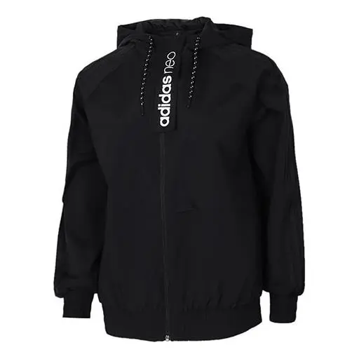 Adidas Neo Hooded Sports Jacket - Black