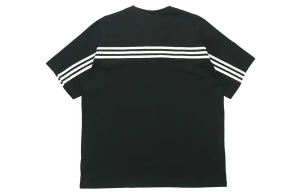 Adidas Originals 3-stripe Tee Stripe Logo Embroidered Short Sleeve - Black
