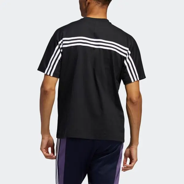 Adidas Originals 3-stripe Tee Stripe Logo Embroidered Short Sleeve - Black