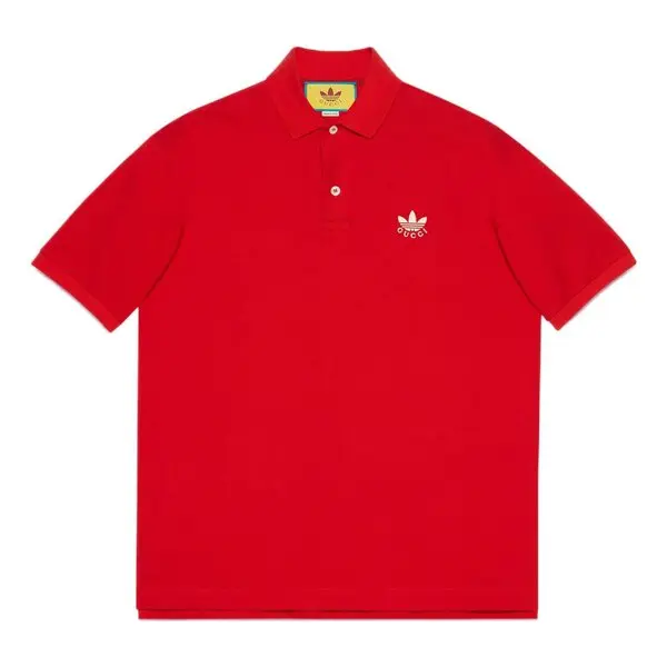 Gucci X Adidas Cotton Piquet Polo - Red