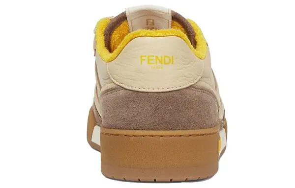 Fendi Low Top Suede Sneakers - Beige/yellow