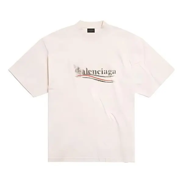 Balenciaga Political Stencil T-shirt 'white Black - White/black