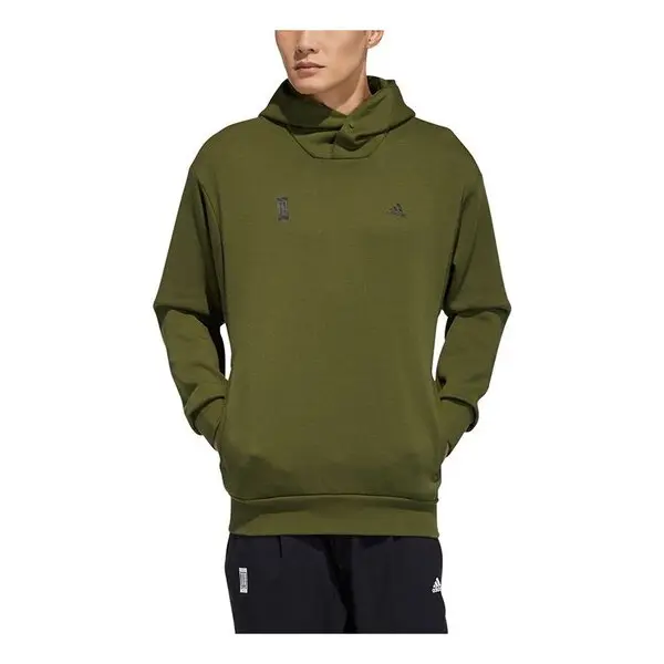 Adidas Wj Swt Hood Casual Sports Hooded Pullover - Green