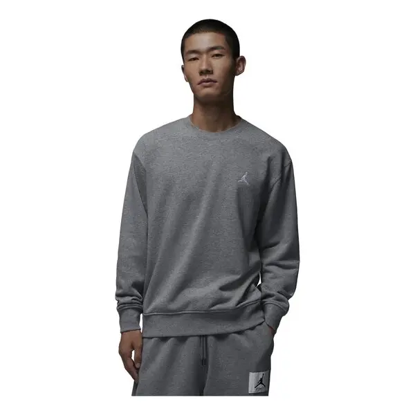 JORDAN Essentials Loopback Fleece Crew-neck Sweatshirt 'grey - Grey/multi-color