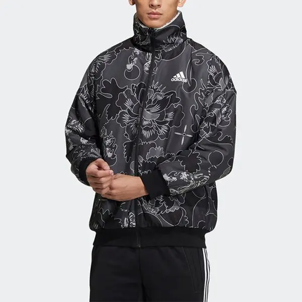 Adidas Reversible Fleece Jacket With Graphic Print