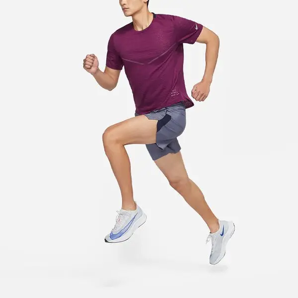 Nike Short Sleeve Running T-shirt - Wine Red