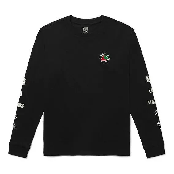 VANS Strawberry Print Long Sleeve Pullover - Black
