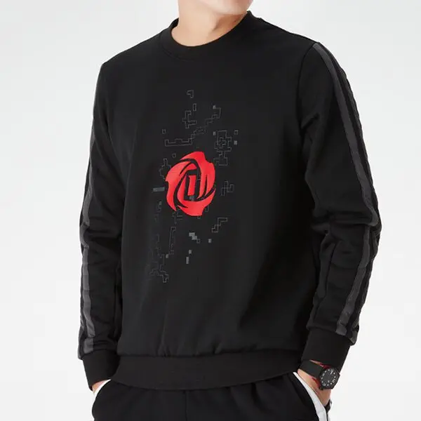 Adidas Crewneck Pullover With Rose Graphic